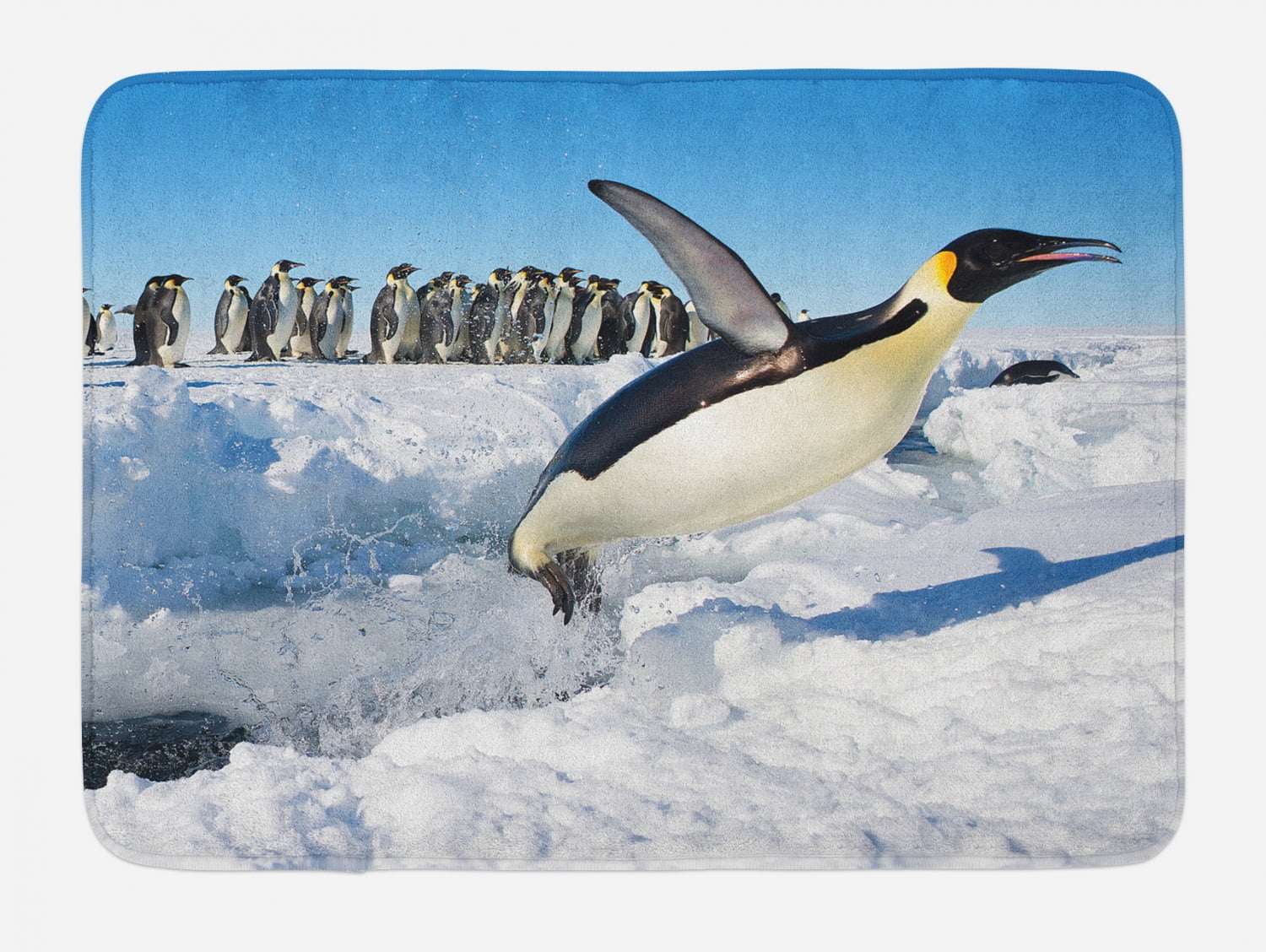 Penguin Bath Mat, Penguins Pole Wildlife Swimming Flying Dancing Family ...