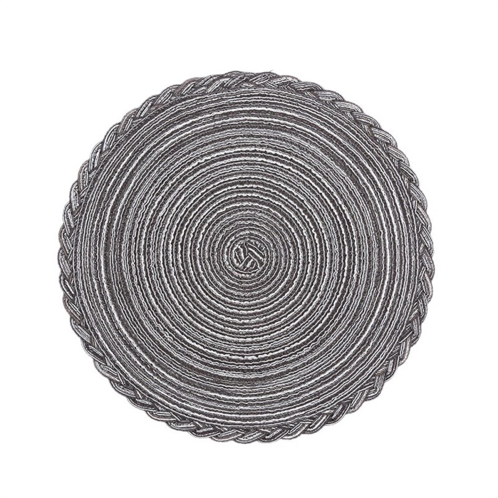 Round Braided Placemats 15 inch Washable Kitchen Table Placemats for ...