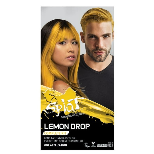 Splat Complete Kit, Lemon Drop, Semi-Permanent Yellow Hair Dye with ...