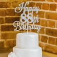 Highcool Happy 88th Birthday Cake Toppers Silver Glitter, Cheers to 88 ...