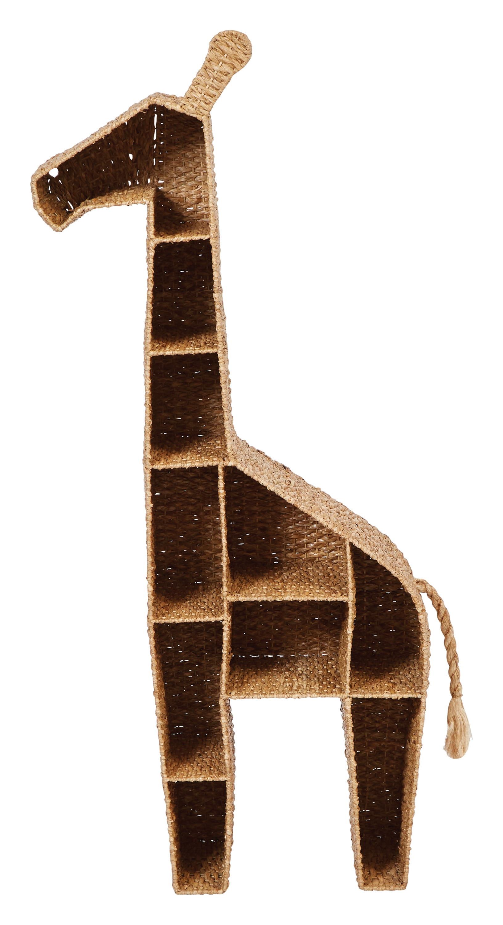 Creative Co-Op 58"H Giraffe-Shaped Handwoven Bankuan Shelving Unit with ...