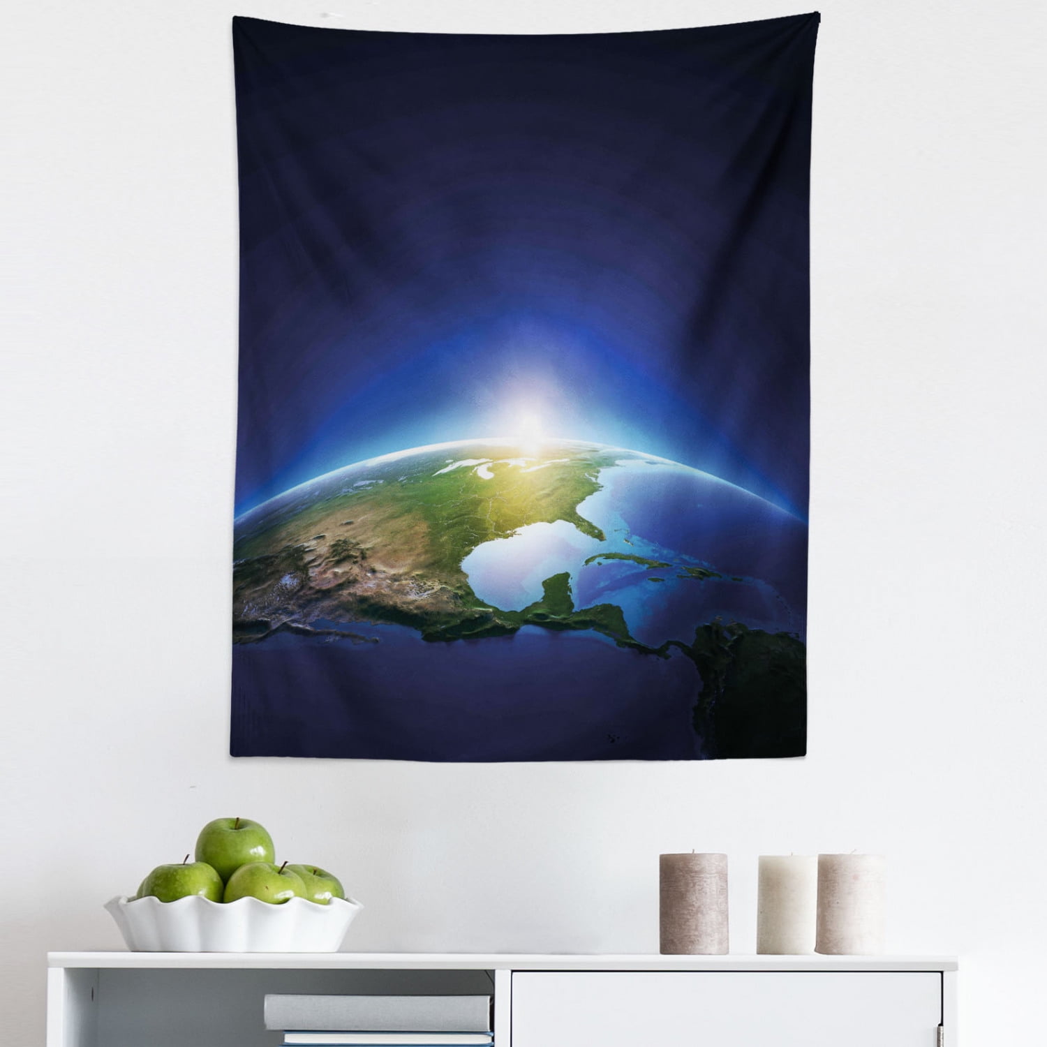 Earth Tapestry, Earth Sunrise over Cloudless North America Atmosphere ...