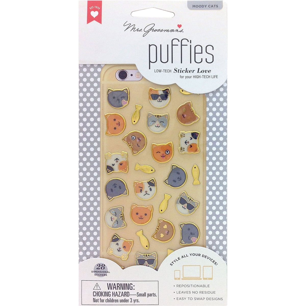 Mrs Grossman 880 68 Mrs Grossmans Puffies Stickers Moody Cat