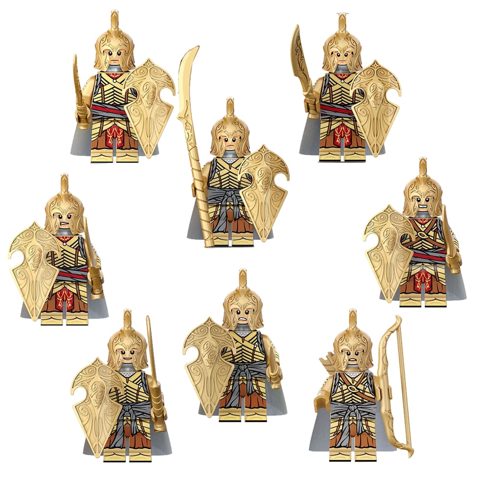 8Pcs Lord of the Rings Elf Guard Minifigures Medieval Ancient Roman ...