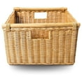 Drevy Deep Pole Handle Wicker Storage Basket, Extra Large, 17.5 in L x ...