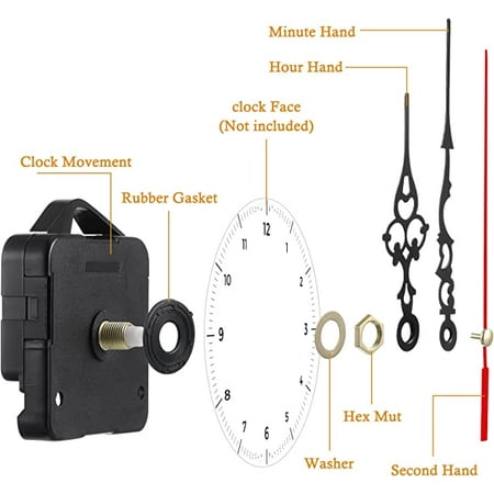 Analog Clock Movement Mechanism Electronic Bedroom Office Detachable ...
