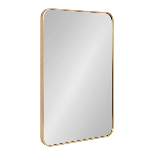 Kate and Laurel Zayda Radius Rectangle Wall Mirror, 20 x 30, Gold ...