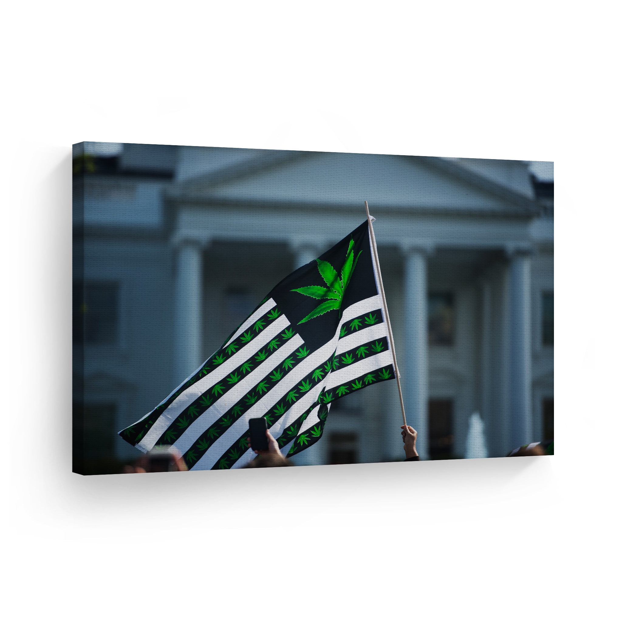 Smile Art Design Smoke Wall Art Canvas Print Protesters Carrying Weed ...