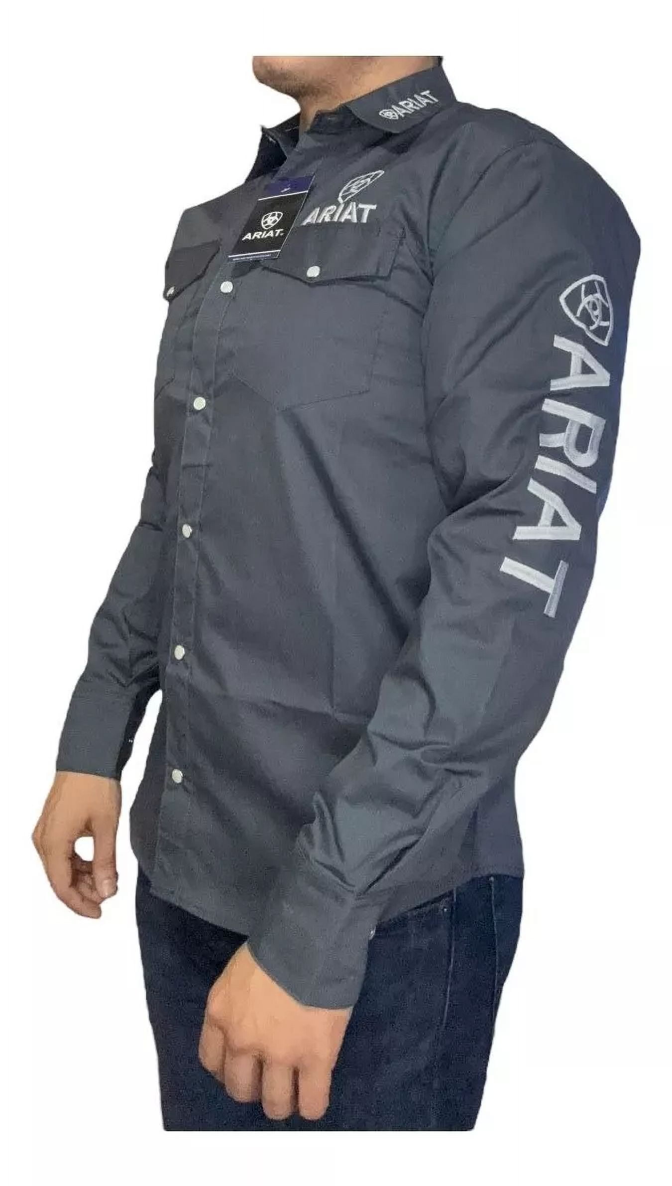 Camisa Vaquera Manga Larga Ariat Bordada Lisa Broche Hombre | Bodega ...