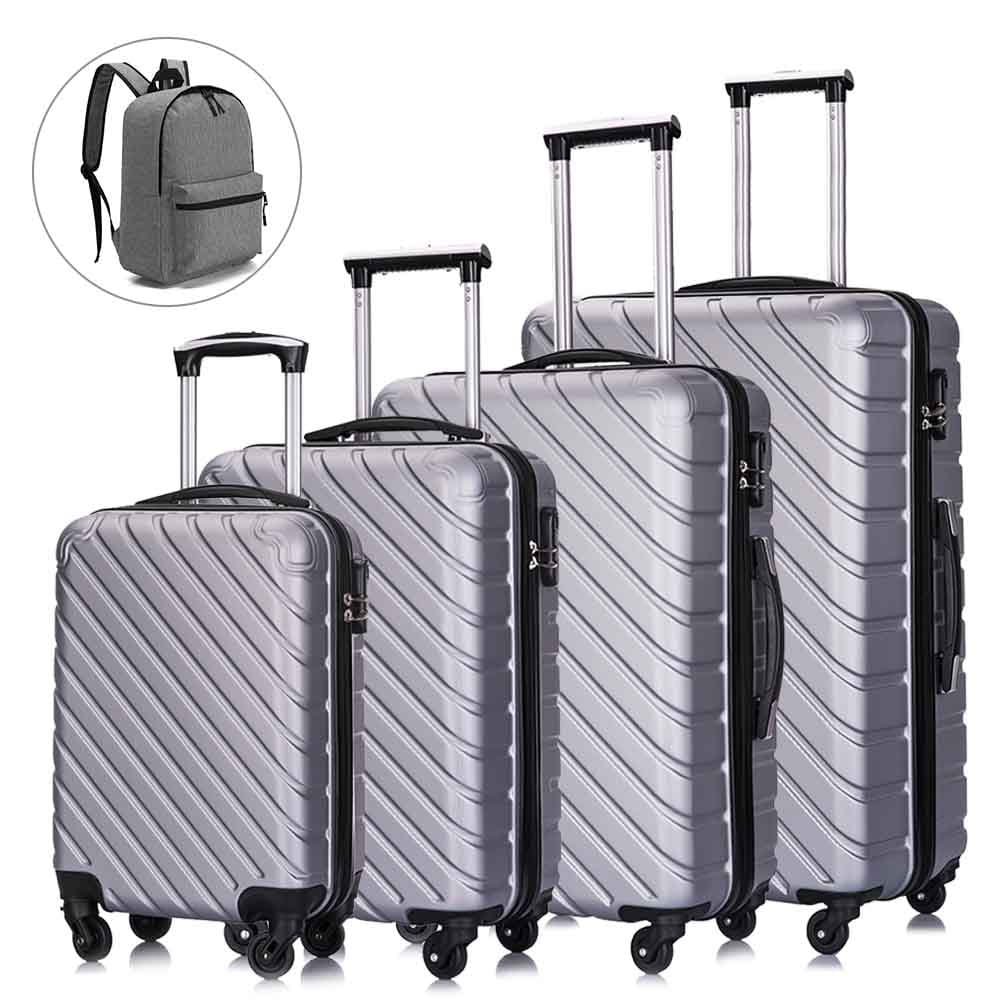 Buy OKAKOPA 4 Piece Hardside Luggage Travel Set W Backpack Hard Shell ...