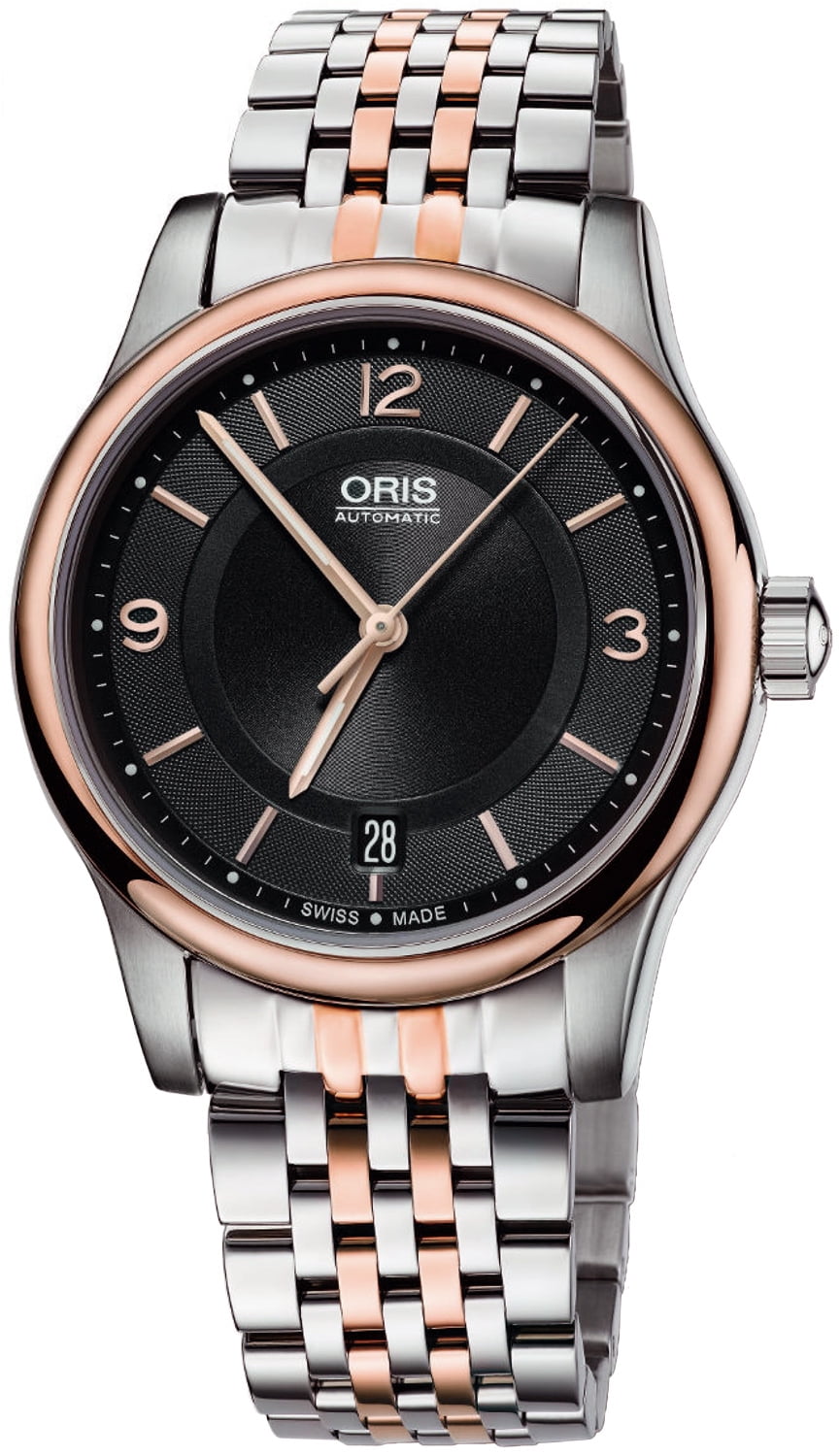 Oris Classic Date Automatic Steel & Rose Gold Plated Mens Watch 733 ...