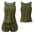 Chbgutlmr Womens Pajama Sets Sleeveless Round Neck Tank Tops Irregular ...