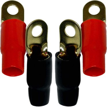 Bass Rockers 4 Gauge AWG Gold Plated Crimp Ring Terminals - Amplifier ...