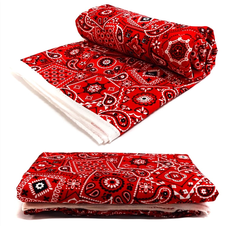 Red Bandana Print Fabric