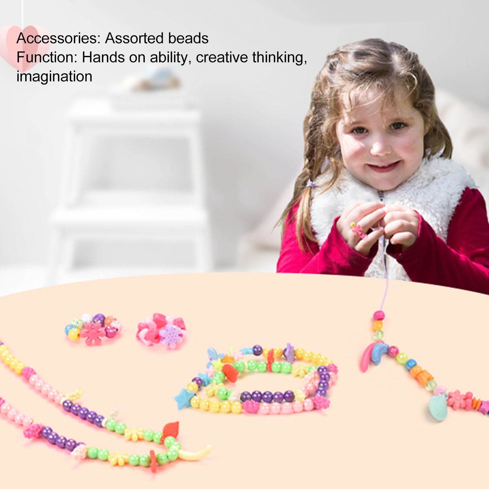 Bead Kids Set, DIY Bracelet Making Kit Multicolor Letter Beads For ...