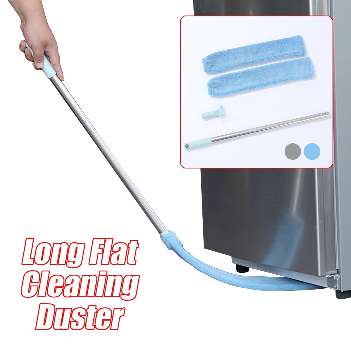 3PCS Long Thin Bendable Cleaning Gap Corner Duster Handle Flat Head ...