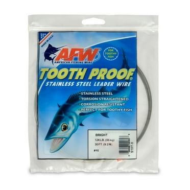 American Fishing Wire Tooth Proof Stainless Steel Single Strand Leader ...