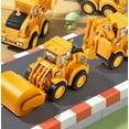 4pcs Engineering Vehicle Model Press Sliding Car Excavator Bulldozer ...