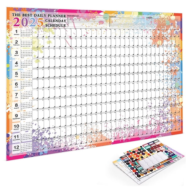 Calendarios El póster anual del Planificador 2025 presenta 365 casillas ...