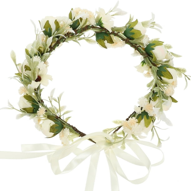 KAKOWELY Corona de flores de rosa, diadema de flores, corona decorativa ...