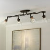 Pro Track Mini S-Wave 6-Head LED Ceiling Track Light Fixture Kit Spot ...