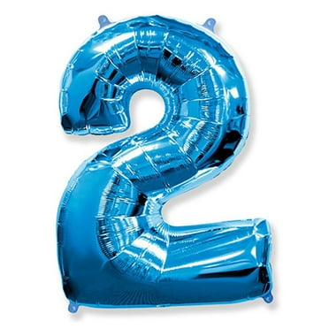 42 inch Number 2 - Party Brands - Pastel Blue Foil Mylar Balloon ...
