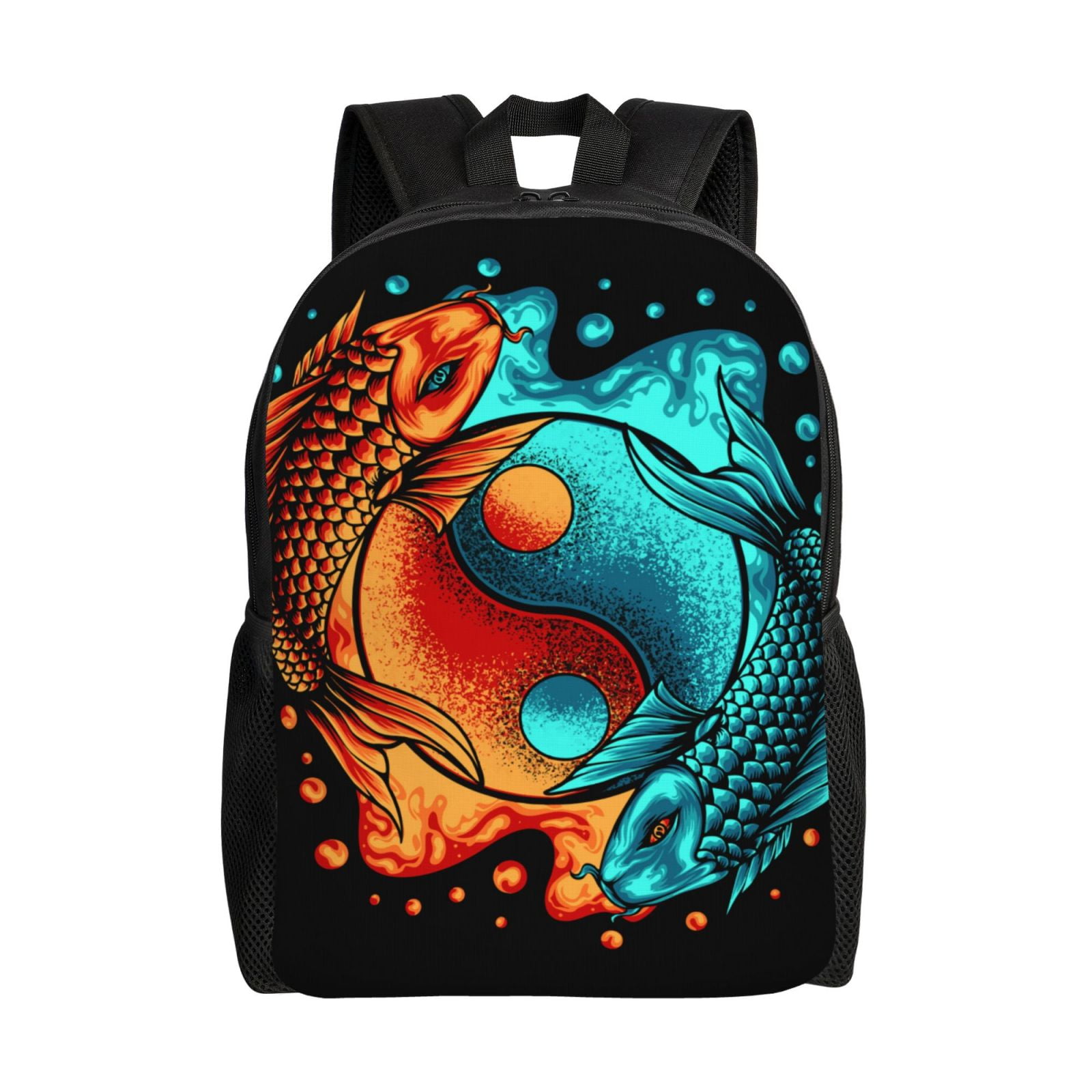 ZNDUO Travel Backpack, Yin Yang Koi Fish Japan Pattern Backpack for ...