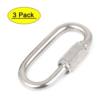M5 Stainless Steel Quick Oval Screwlock Link Lock Hook Carabiner 2pcs ...
