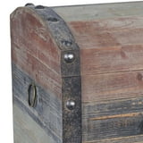 Household Essentials Large Weathered Wooden Storage Trunk with Metal ...
