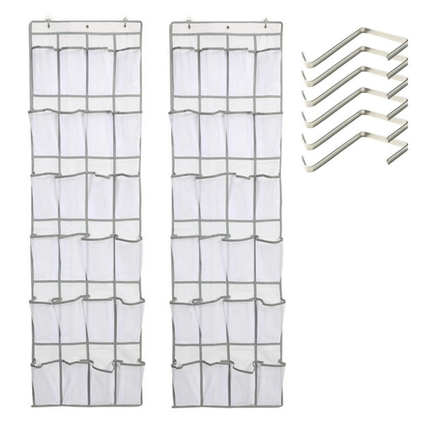2Pcs 24 Large Mesh Pockets Storage Bag Behind The Door Shoe Organizer ...