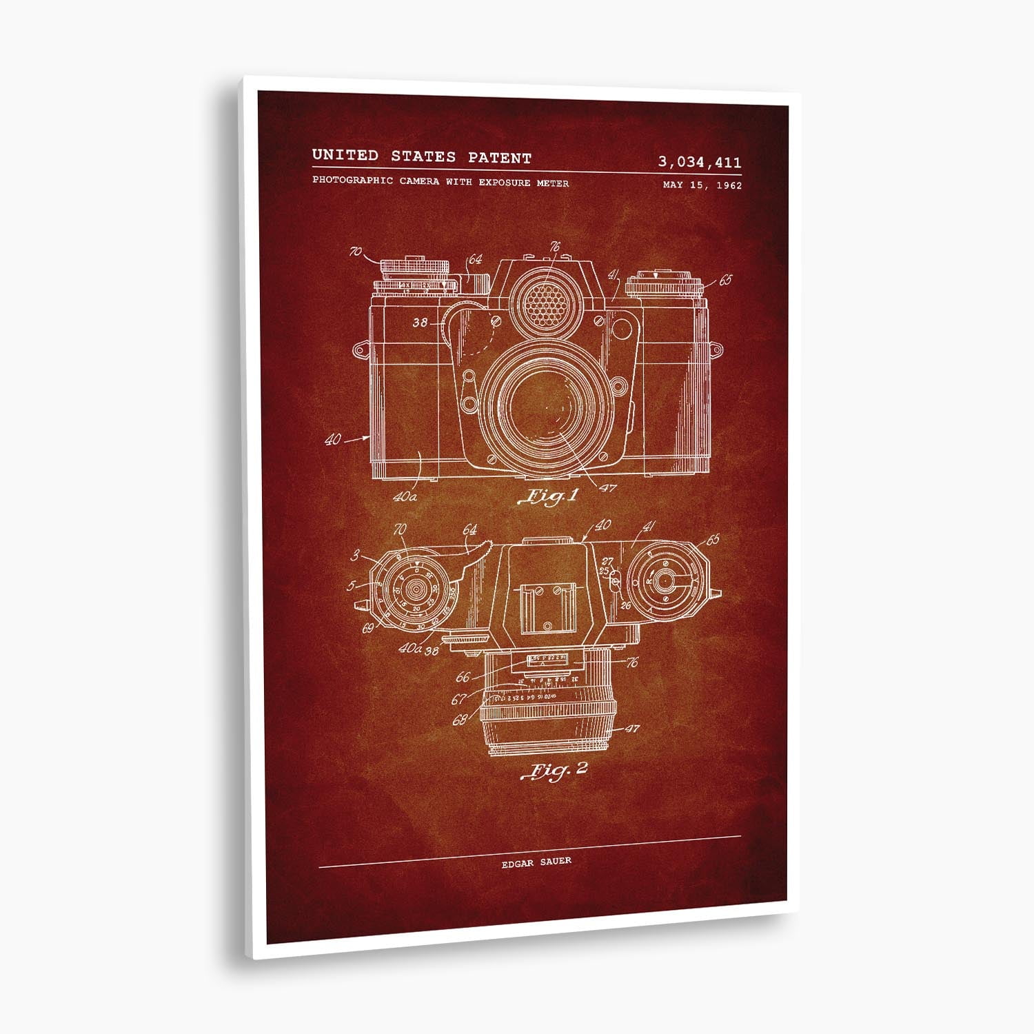 Camera with Exposure Meter Patent Poster; Unframed by SnooozeWorks ...