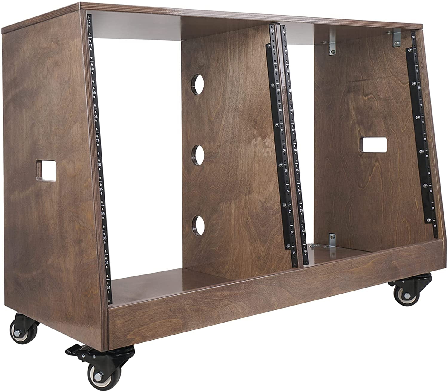 Sound Town DIY 2 x 12U Slanted Studio Rack with Baltic Birch Plywood ...