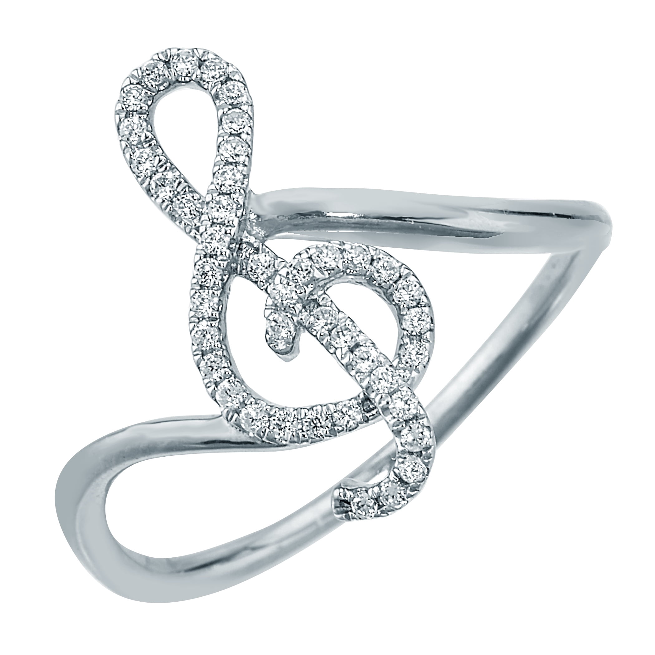 Treble Diamond Ring in Sterling Silver (0.15cts) - Walmart.com
