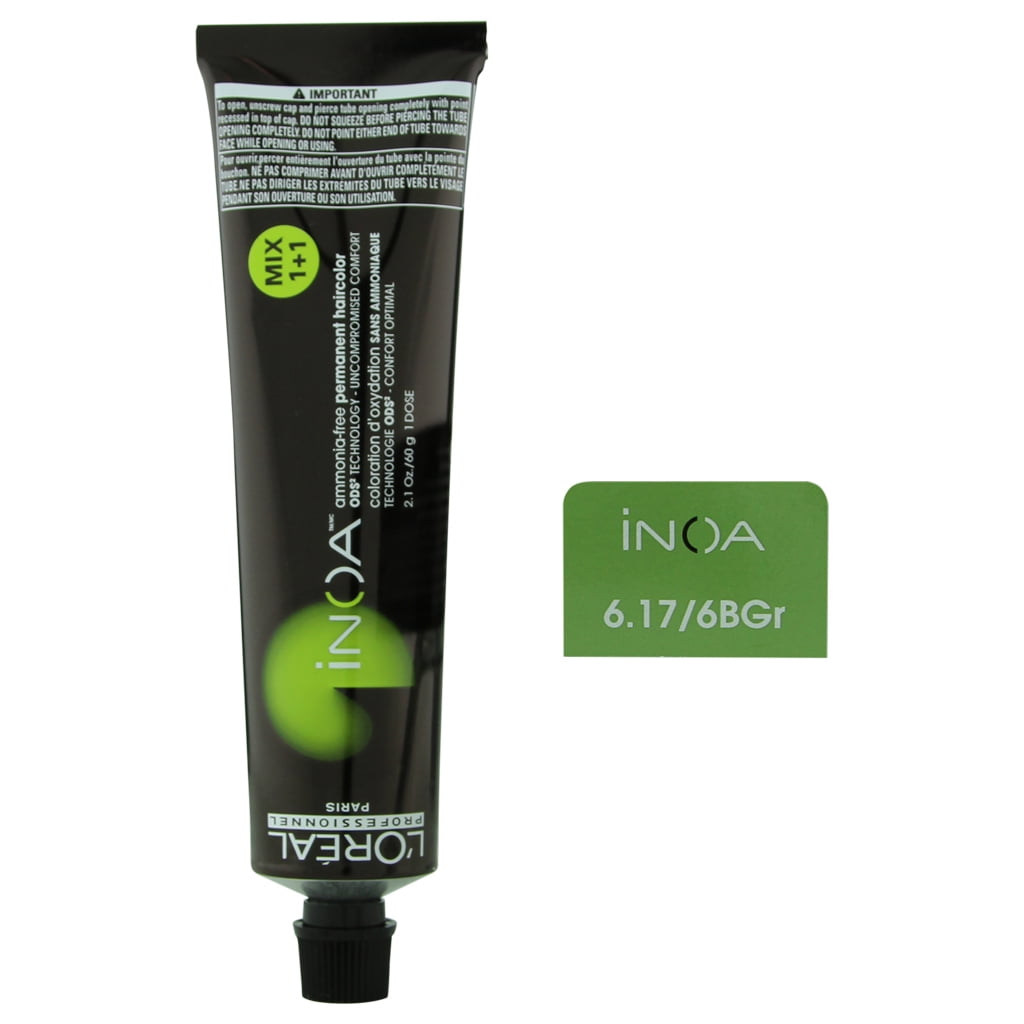 L'oreal Pro INOA Coloration Ammonia-Free Permanent Haircolor Dye - 6.17 ...