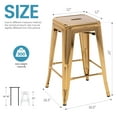 Golden Metal Barstools Set of 4, 24" High Bar Stools Backless, Indoor ...