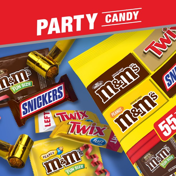 M&M's, Snickers & Twix Variety Pack Chocolate Candy Bars - 55 Pieces ...