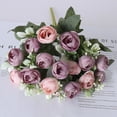 BAOPAI Artificial Silk Rose Bouquet with Satin Accents - Realistic Home ...