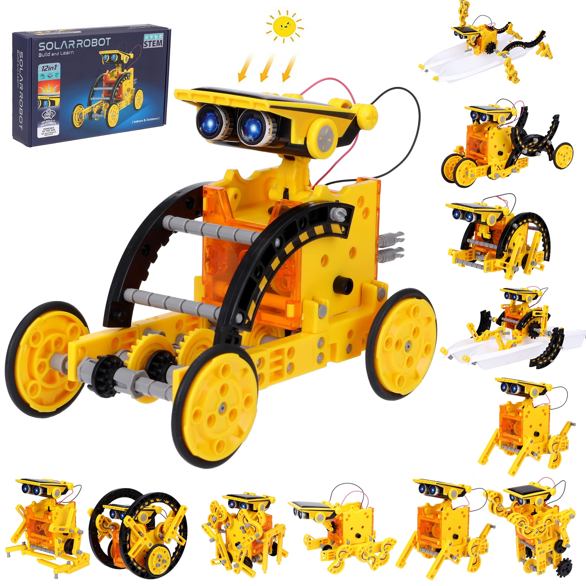 LELINTA Stem Toys, 12-in-1 Education Solar Robot Toys - 190 Pieces ...