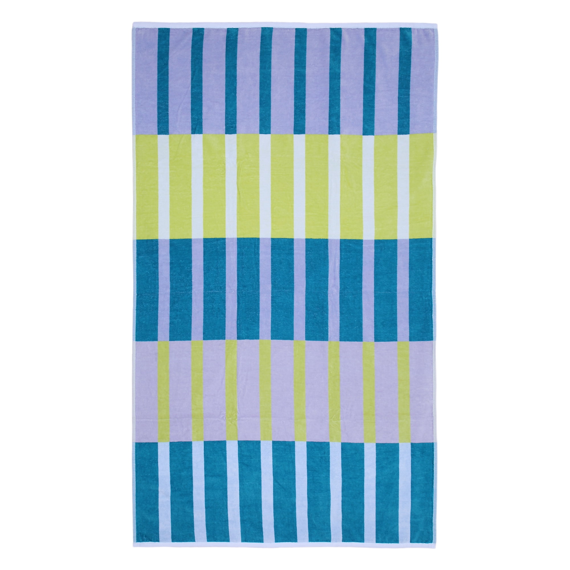 Click here for Hometrends Cotton Beach Towel  Multi Stripe Lilac... prices