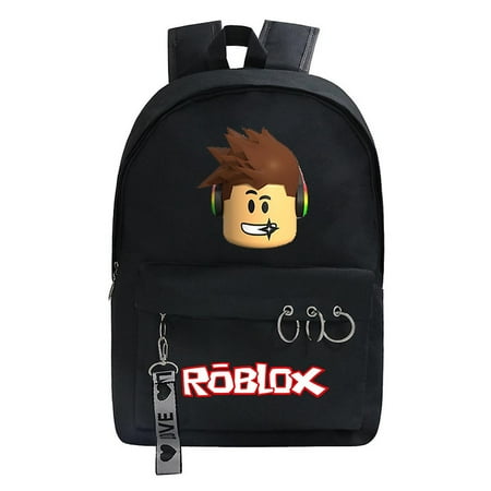 Cartoon Roblox Backpack Canvas School Bag Black Large Travel Bag ...