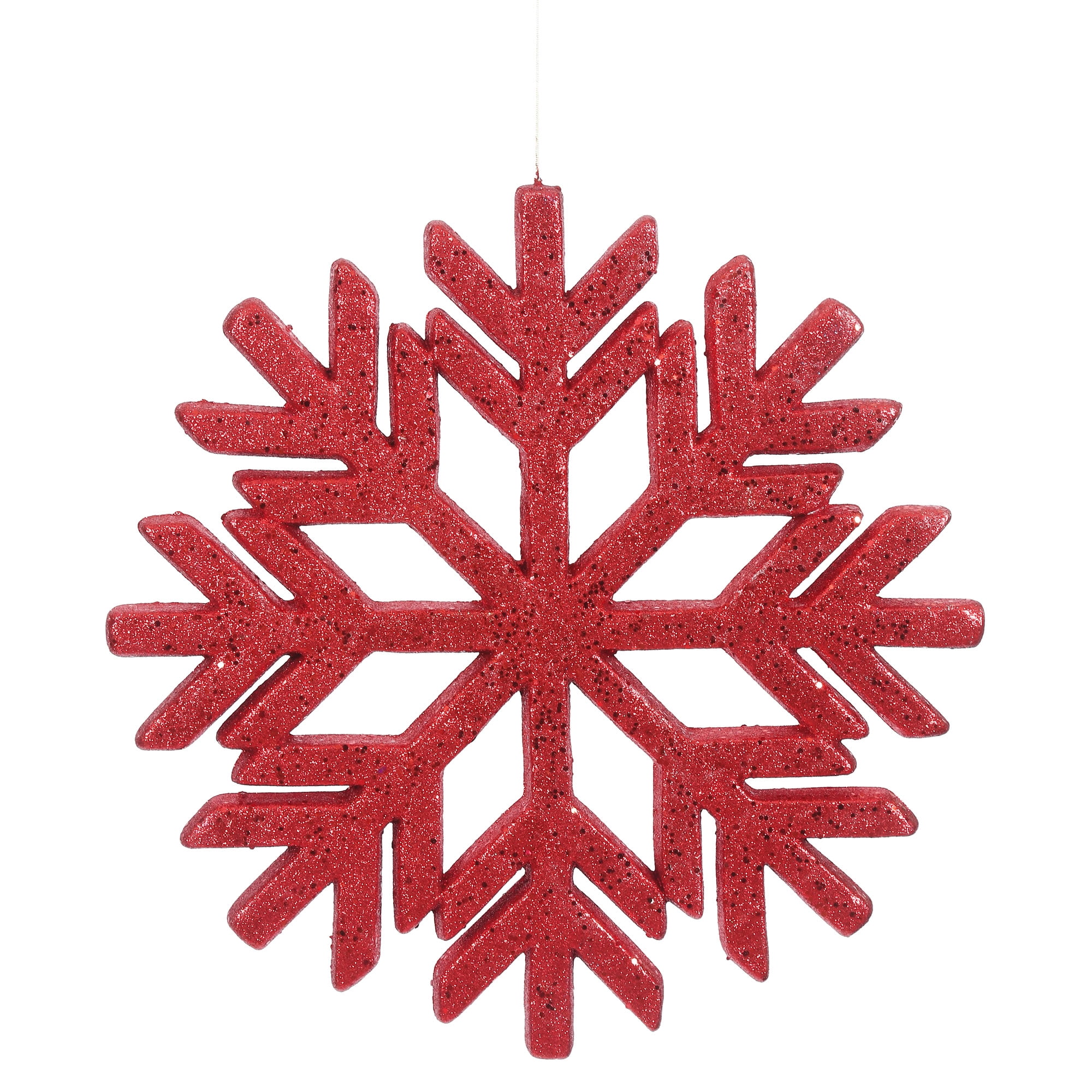 18.5" Red Glitter Snowflake Outdoor - Walmart.com