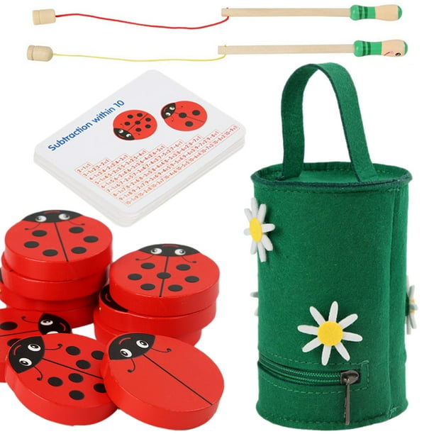 Littleduckling Counting Ladybugs Toy 0-10 Alphabets and Numbers Wooden ...