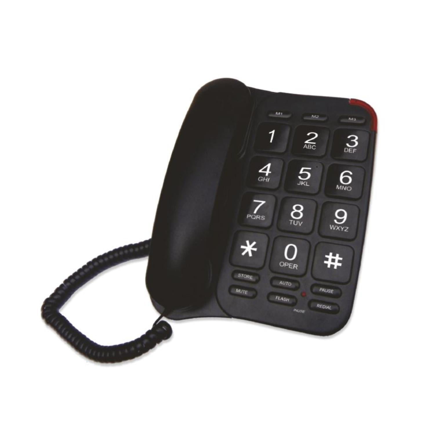 Telefono Sobremesa Botones Grandes Alta Voz Negro Tecnolab | Knasta Chile