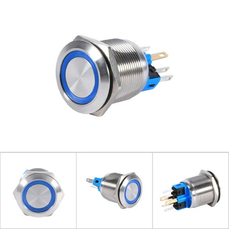 Self Locking Switch Led Latch Button Switch 22mm 12V 6 Pins Waterproof ...
