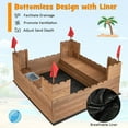 CIPACHO Kids Wooden Sandbox with Bottom Liner and Red Flags, Sand Box ...