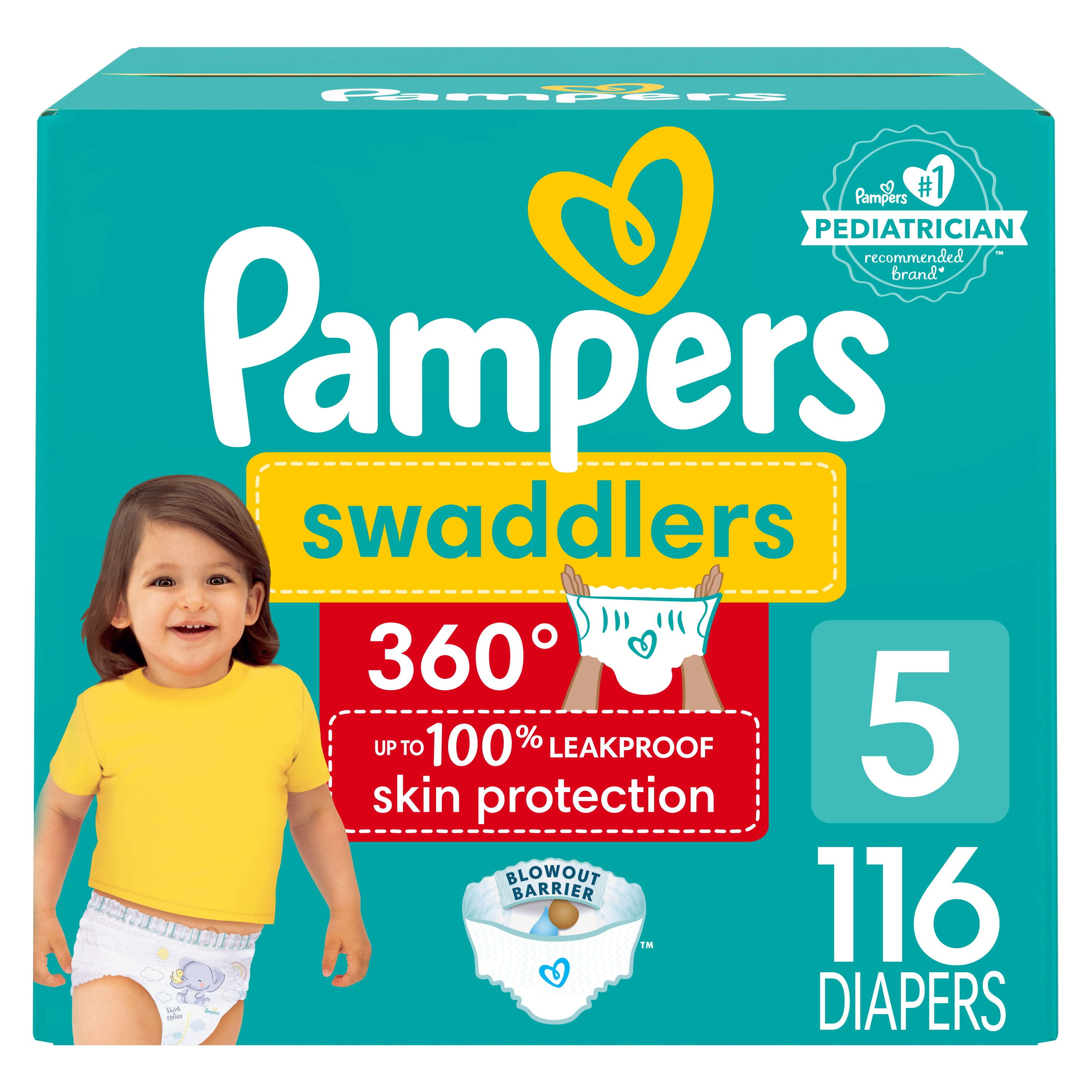 Pampers Swaddlers 360 Pull-On Diapers, Size 3 to 6 (16-35+ lbs), for up ...