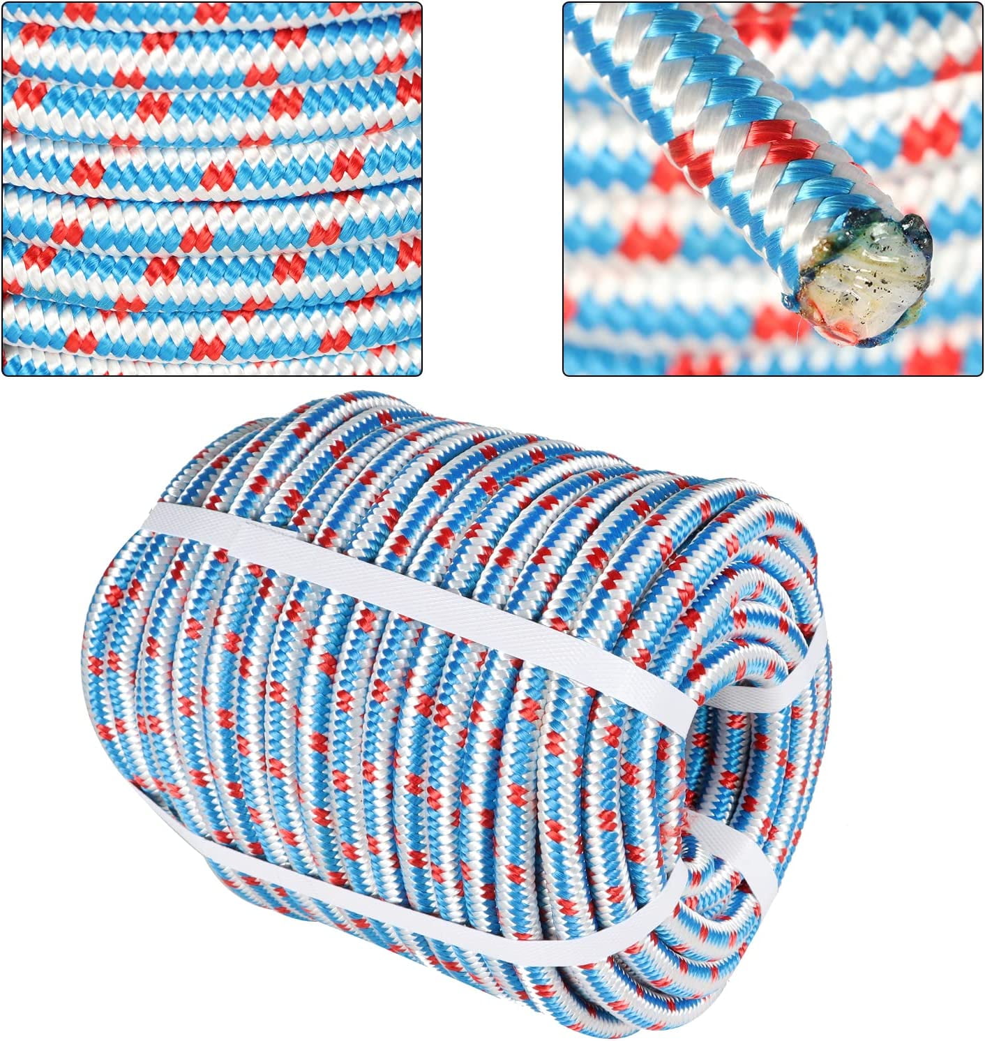 EPOTOOR 1/2 in 100 FT /150 FT Braided Rope High Force Polyester Rope ...