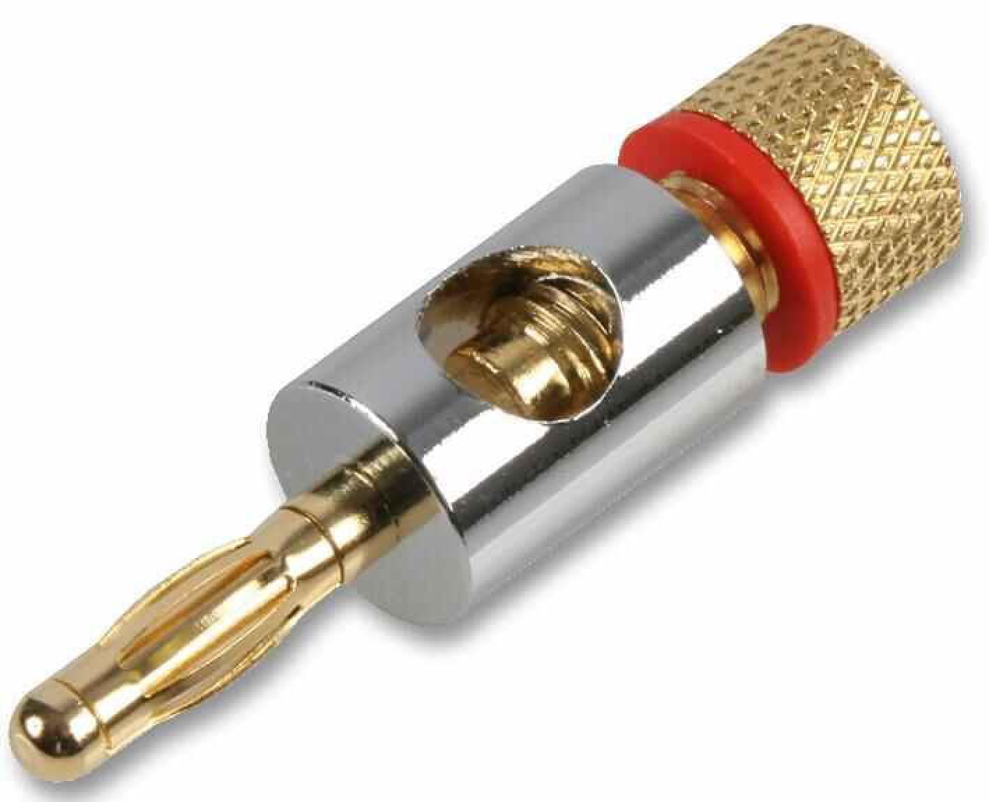 PRO SIGNAL - 4mm Plug, Chrome / Gold, Red - Walmart.com