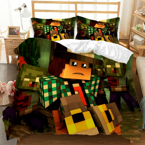 Minecraft Quilt Cover Set Bedding Set 3-piece Set 3D Printing Duvet ...