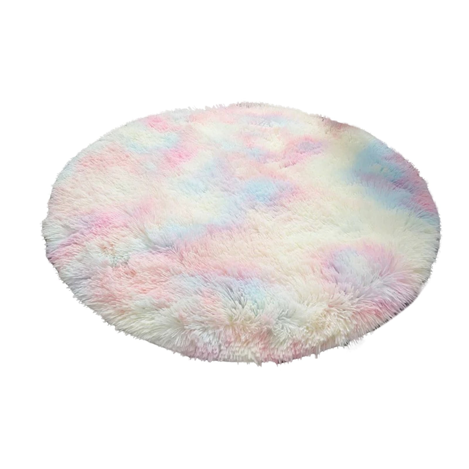 naioewe Soft Round Rugs, Fluffy 4ft Circle Rugs Cute Shaggy Tie-Dyed ...